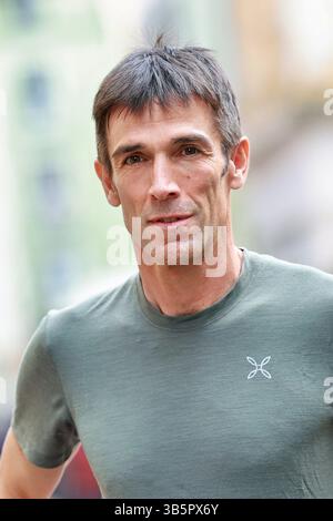 April 29th Trento, Italy ; Alpinist Herve Barmasse in private ...