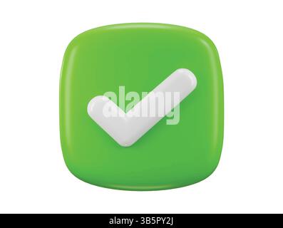 3D vector Green tick check mark and cross mark symbols. Different ...