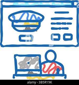 online registration in flight school line icon vector illustration ...