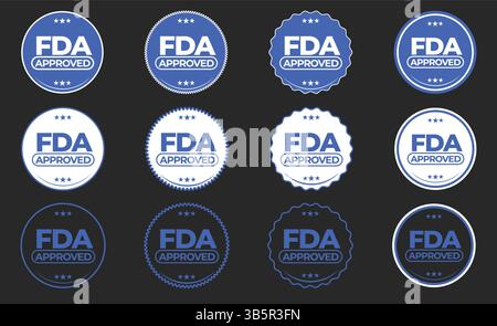 FDA Approved Label Vector Icons – Official Approval Stamp Design for ...