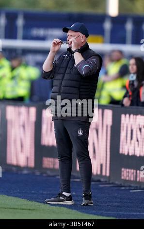 Falkirk manager John McGlynn during the William Hill Premiership match at Ibrox Stadium, Glasgow ...