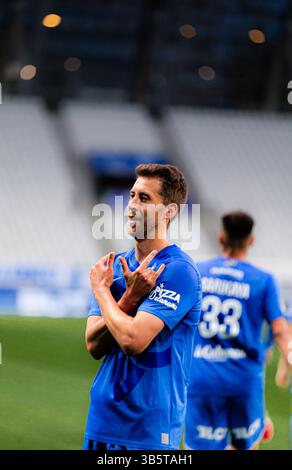 Jessy Benet (8 Grenoble) in action during the French Second Division ...