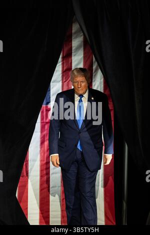 President Donald Trump delivers the Commencement address at the ...