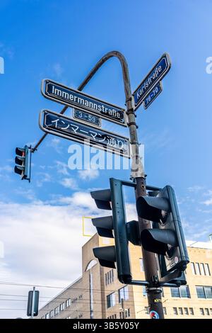 Street sign Immermannstrasse in German and Japanese, Duesseldorf ...