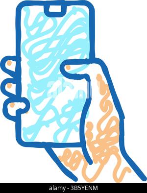 finger swiping on phone screen isometric icon vector illustration Stock ...