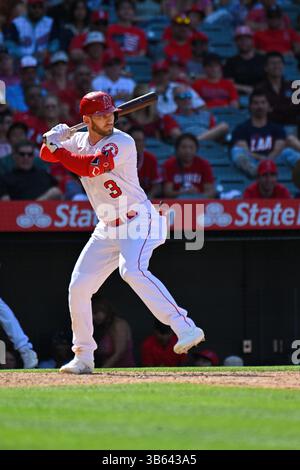 Los Angeles Angels Taylor Ward watches his home run in the first inning ...