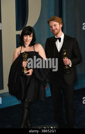 Billie Eilish and Finneas O'Connell attendsthe 2022 Vanity Fair Oscar ...
