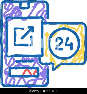 digital marketing ephemeral icon doodle illustration Stock Vector Image ...