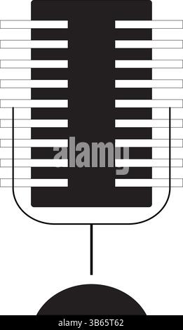 Music microphone icon, outline style Stock Vector Image & Art - Alamy