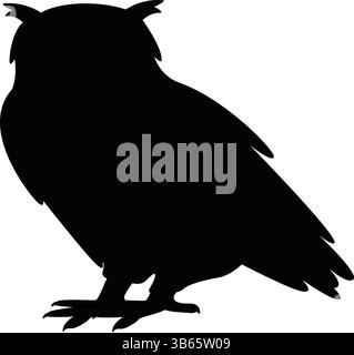 owl animal black silhouette Stock Vector Image & Art - Alamy