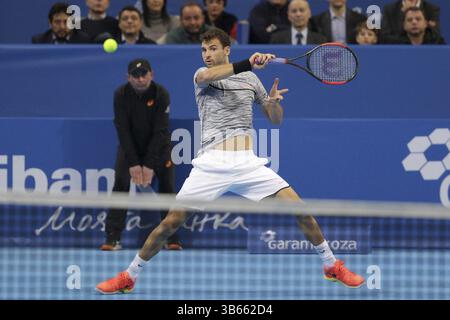 Belgian David Goffin pictured in action during a training practise ...