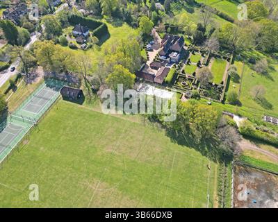 aerial view of rusper park tennis courts and rusper village in west ...