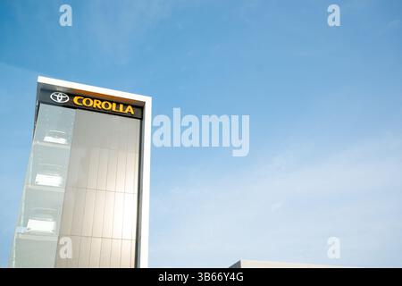 Toyota Corolla Car Display Tower Glass Showroom Stock Photo - Alamy
