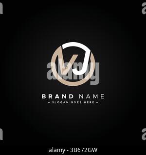 VJ monogram initials logo design with shield icon template Stock Vector ...