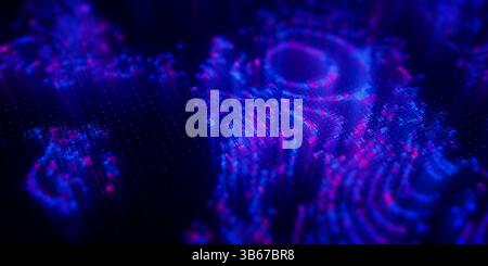 Big Data clusters complex graph. Quantum computing patterns. Cyber space of AI technology neural ...