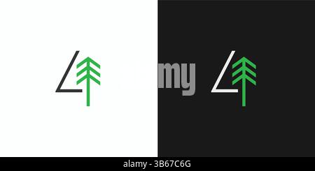 The 4 pines logo design is unique and natural Stock Vector Image & Art ...