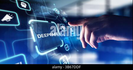 Deepfake Synthetic Media Creation and Manipulation, projection on a ...