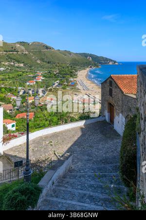 View of Sperlonga, Beach, Lazio, Italy, Europe Stock Photo - Alamy