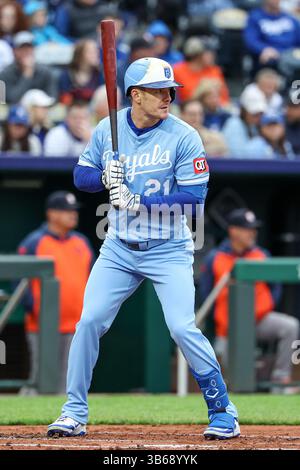 Kansas City Royals' Mark Canha bats during the first inning of a ...