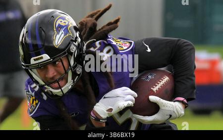 Baltimore Ravens wide receiver Shemar Bridges during the first half of ...