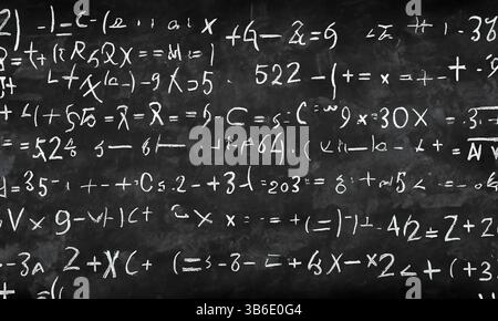 School board written in chalk with complicated and fictitious ...