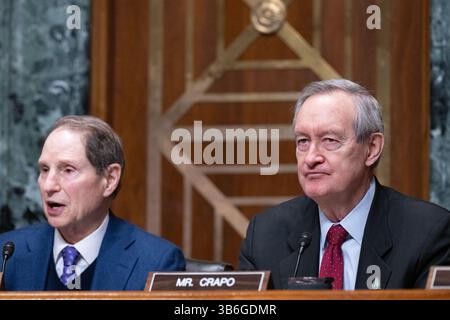 Senate Finance Committee Chair Mike Crapo (R-Idaho) arrives for a ...
