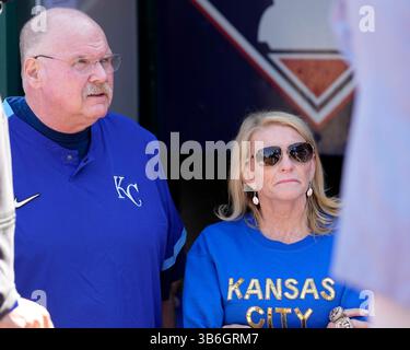 Tammy Reid, wife of Kansas City Chiefs head coach Andy Reid, stands on ...