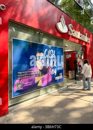 Mexico City,Santander bank banking,outside exterior,building buildings ...