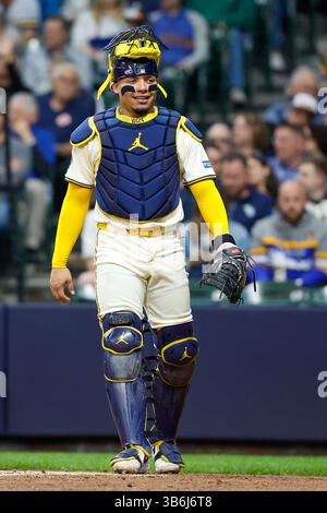 Milwaukee Brewers' William Contreras in action during a baseball game ...