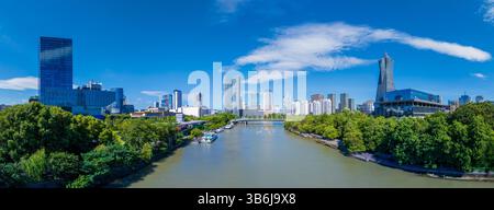 Urban environment of West Lake Cultural Plaza and Wulin Square in ...
