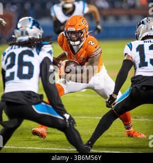 Chicago Bears wide receiver DJ Moore (2) runs a route during an NFL ...