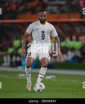 Jordan Ayew of Ghana controls the ball during the FIFA World Cup game ...