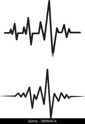 Electrocardiogram waveform. Heartbeat signal graph. Medical pulse line ...