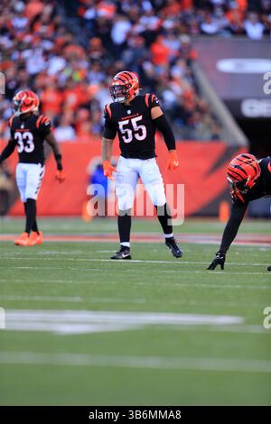 Cincinnati Bengals linebacker Logan Wilson (55) arrives during practice ...
