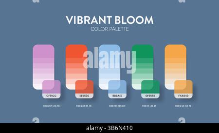 Color palette in calm colour theme collections. Color inspiration or ...