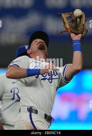 Kansas City Royals' Nick Loftin (12) celebrates with manager Matt ...