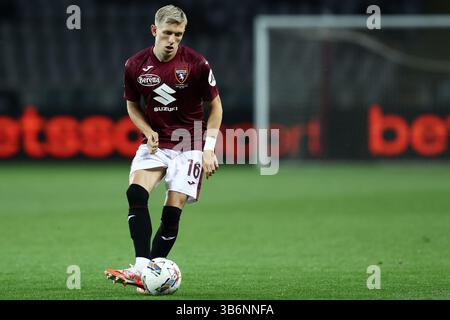Marcus Pedersen of Torino FC in action during the Coppa Italia football match between Torino FC ...