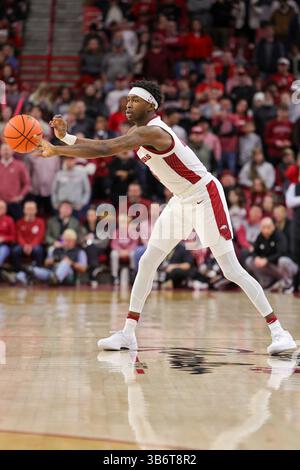 January 16, 2024: Davonte Davis #4 Arkansas guard eyes the basket as he ...