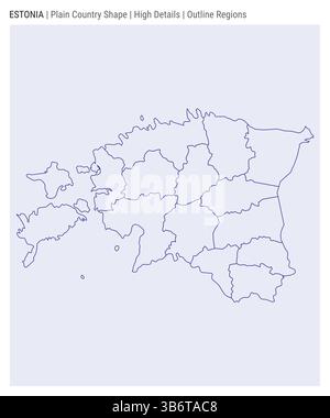 Map of Estonia with regions. Just a simple country border map with ...