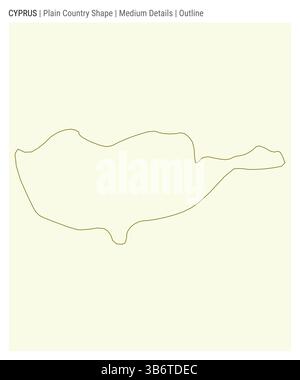 Cyprus Map. Cypriot Country Map. Black and White National Outline ...