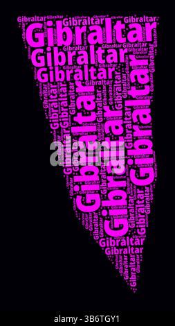 Gibraltar regions map word cloud. Gibraltar region names. Black and ...