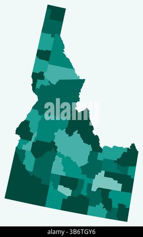 Simple outline map of Idaho is a state of United States. Stylized ...