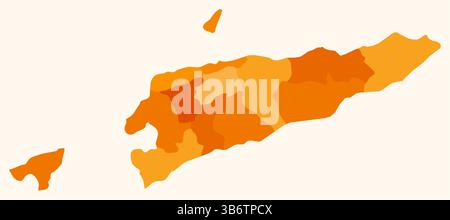 Map of Timor-Leste with regions. Just a simple country border map with ...