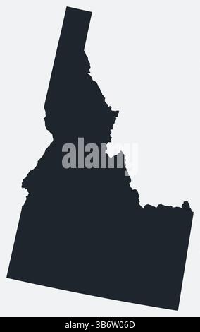 Simple outline map of Idaho is a state of United States. Stylized ...