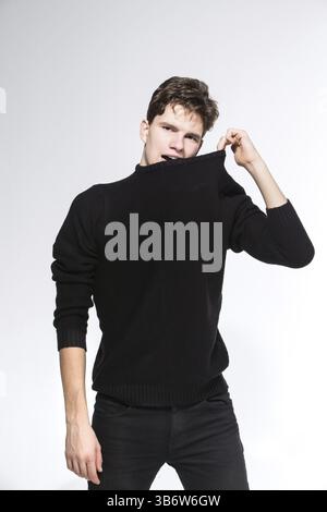 Fashion, clothes and people concept - stylish handsome man in trendy ...