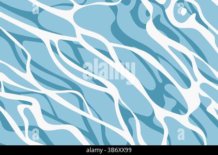 Water Nature Layers Flat Illustration Background.Vector illustration ...