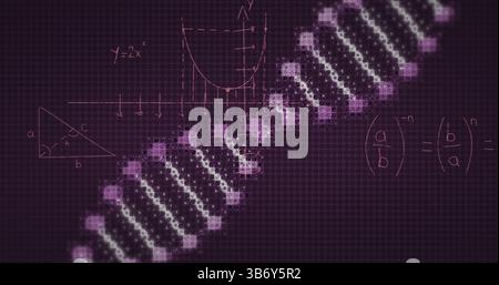 Image of dna rotating over black background Stock Photo - Alamy