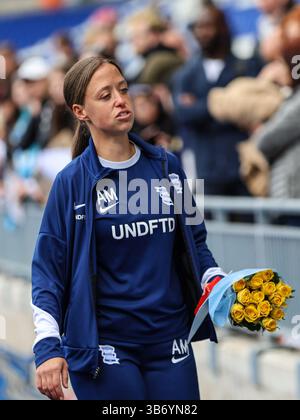 Amy Merricks, manager of Birmingham City encourages her team during the ...