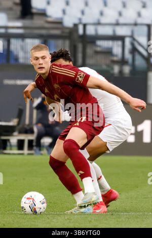 Artem Dovbyk of A.S. Roma is in action during the friendly match ...