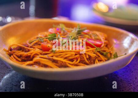 Neapolitan Spaghetti Bolognese Pasta meal Stock Photo - Alamy